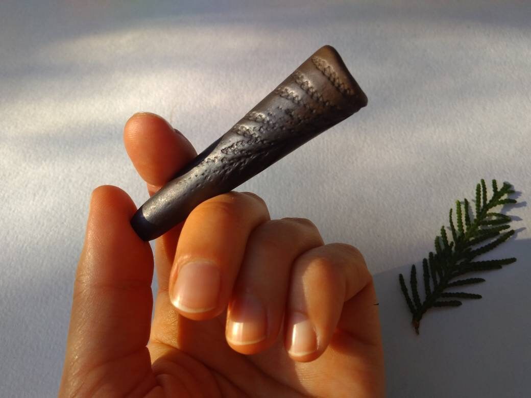 One Hitter Pipe. Small Black Ceramic Mini Chillum With | Etsy