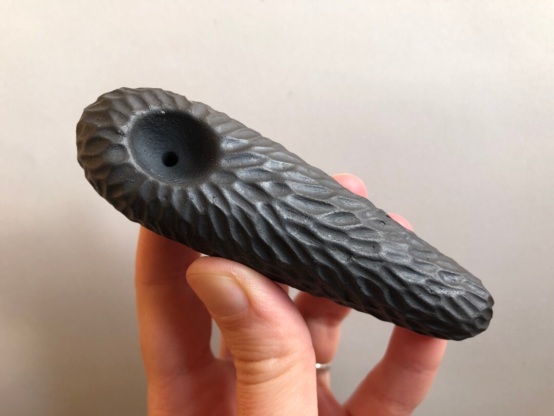 Ceramic Smoking Pipe. Black Clay Smoking Pipe. Handcrafted Textured ...