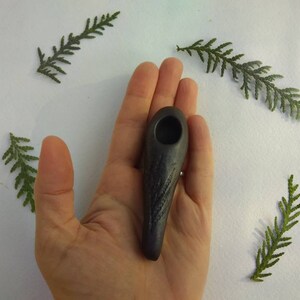 Small Black Smoking Pipe. Tiny Ceramic Pipe With Botanical Print ...