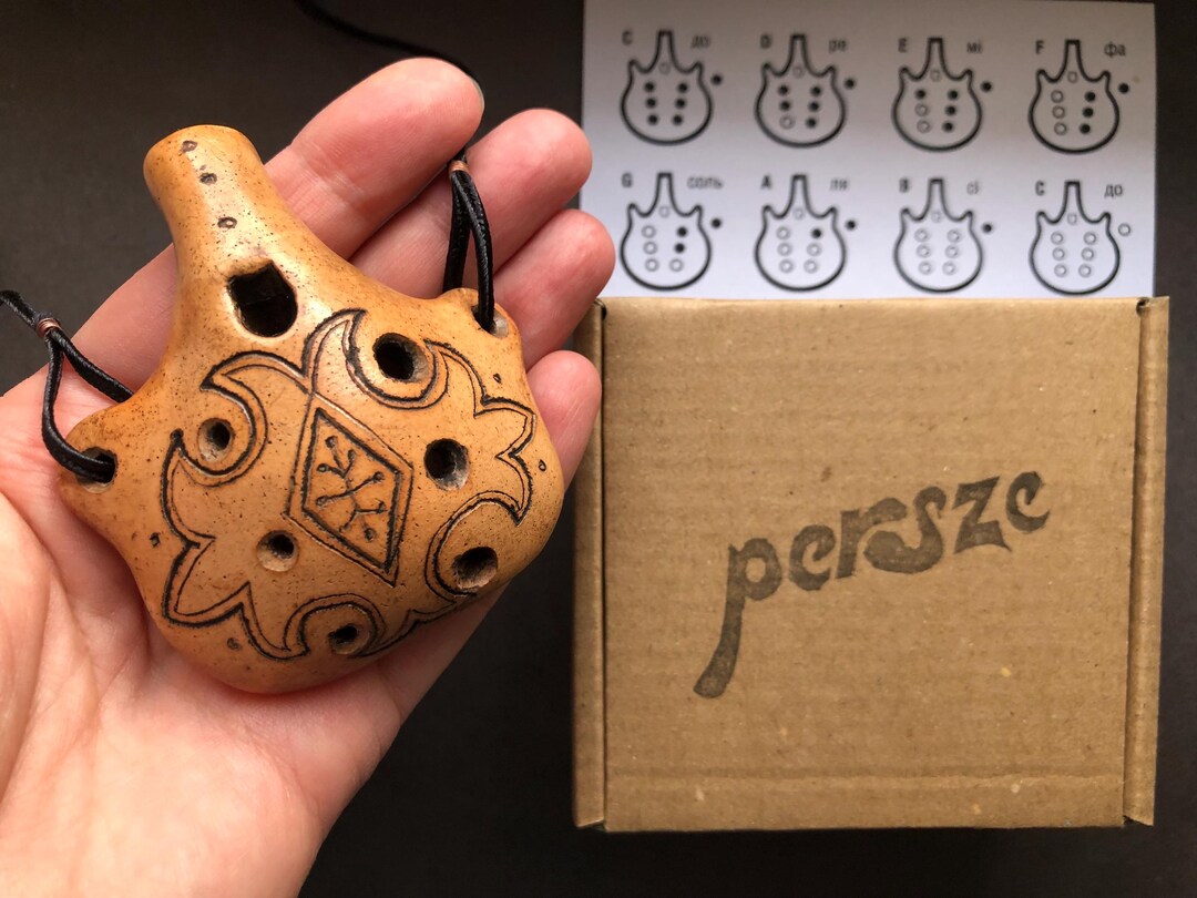 Ceramic Ocarina Hand Decorated Clay Whistle Pendant Ceramic Flute Folk ...