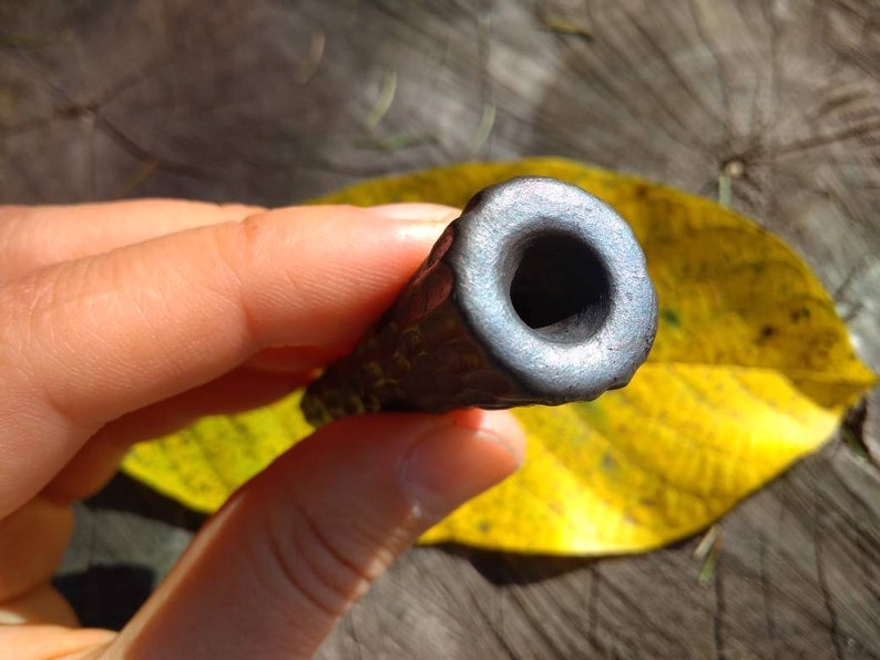 One-hitter Pipe. Small Black Ceramic Textured Mini Chillum. - Etsy
