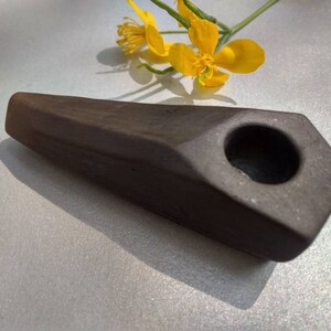Black Ceramic Smoking Pipe. Asimetric Modern Pocket Pipe. - Etsy