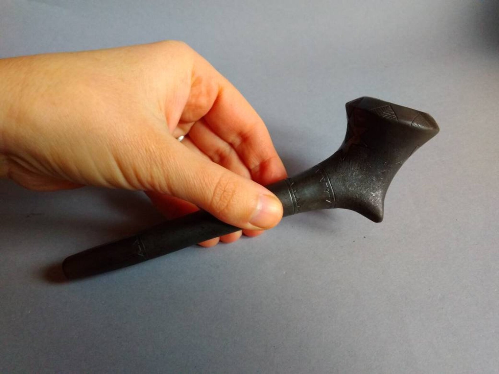 Long ceramic smoking pipe. Black clay pipe for smoking. | Etsy