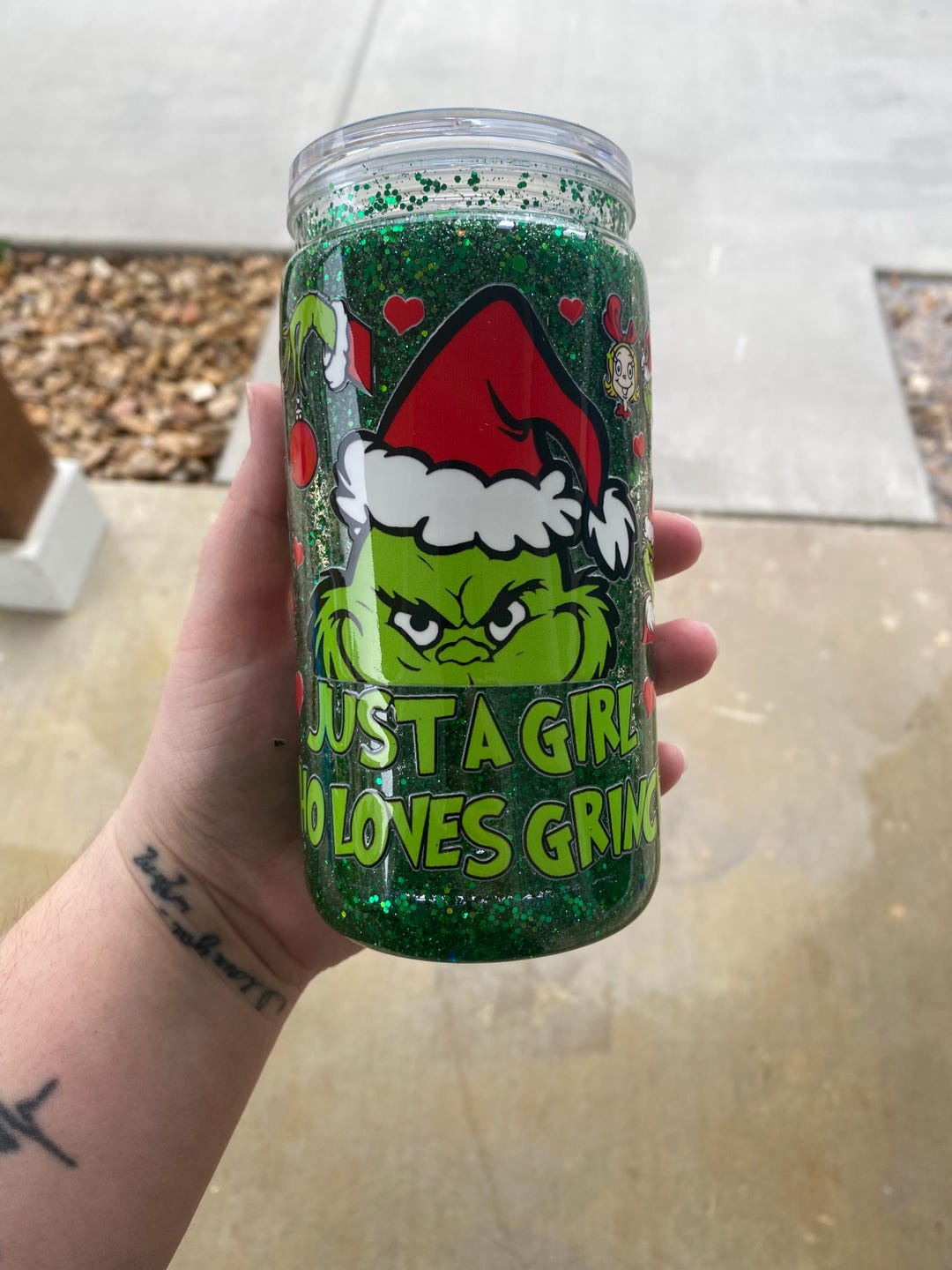 Mean Green Guy Snowglobe Tumblerchristmas Tumbler16 Ounce Tumbler ...