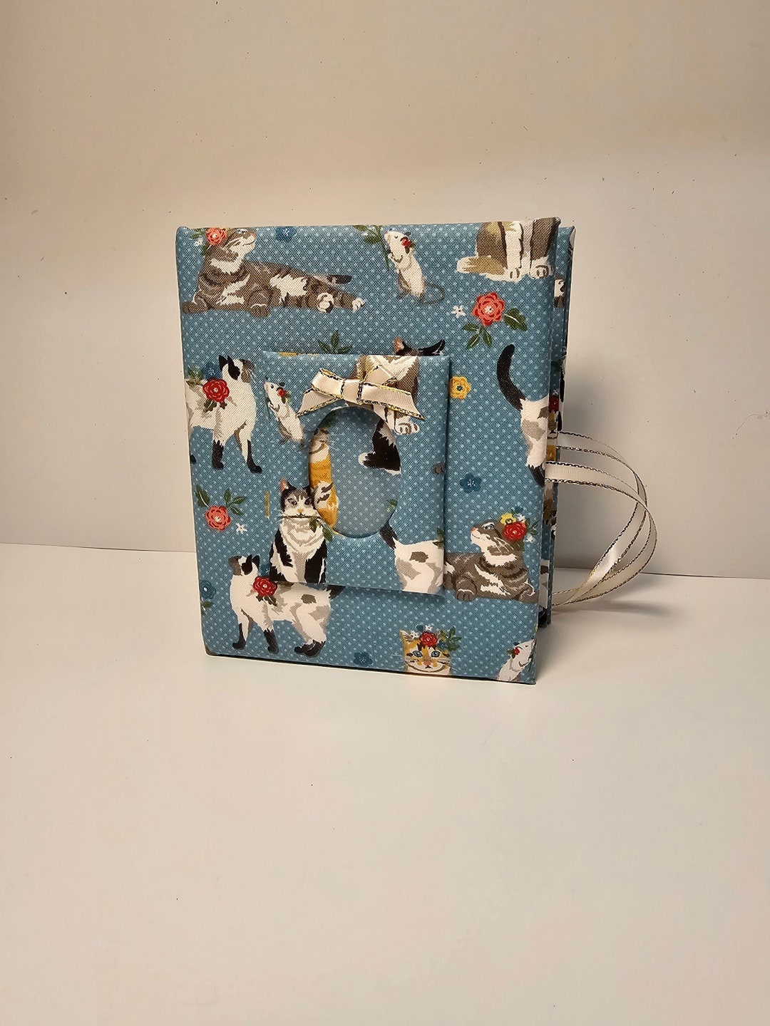 Custom Kitten Photo Album - Holds 100 4x6 Photos - Handmade Teal Cat ...