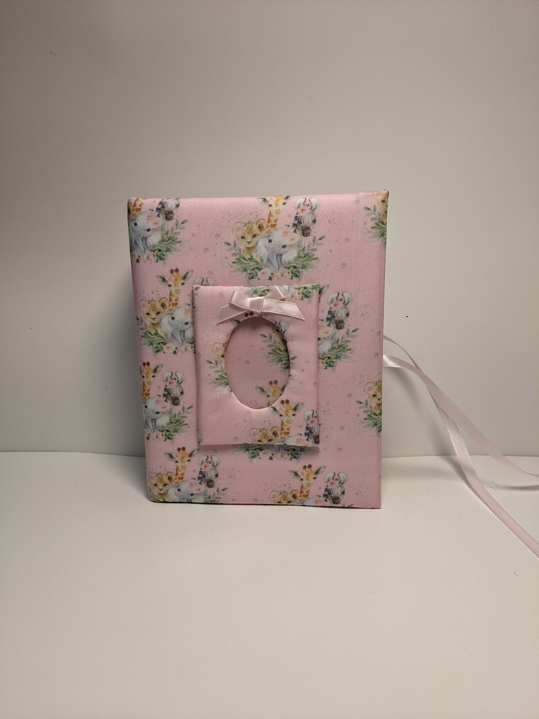 Baby Jungle Animals Custom Photo Album in Pink for Baby Girl- Holds 100 ...