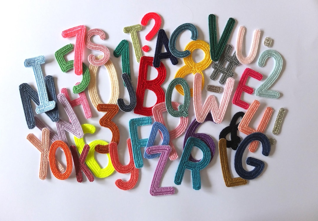 Iron-on Chain Letter and Number Patches, Alphabet Patches, 42 Colors, 4 ...