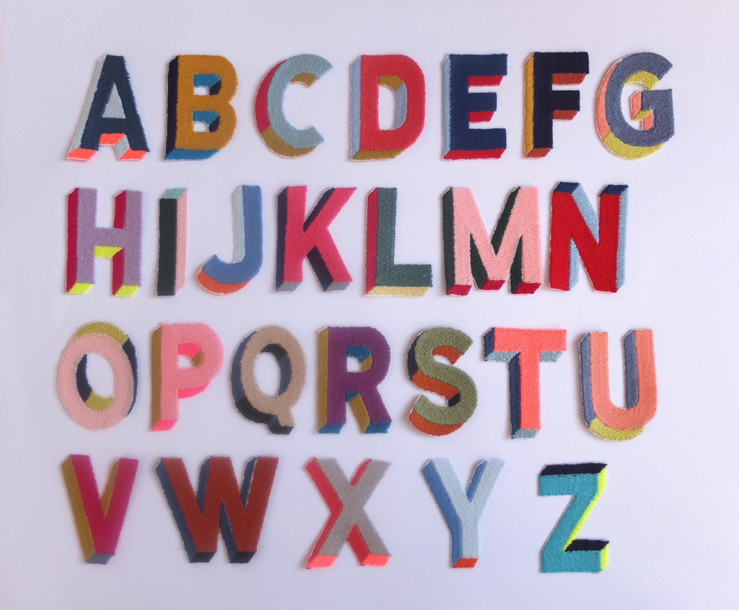 Iron-on Tricolor Letter Patches, Alphabet Badges, Endless Color ...