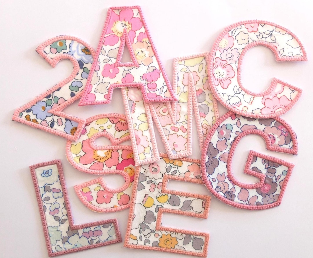 Lettres Et Chiffres à Coudre Ou à Coller En Liberty Betsy Exclusifs, 5 ...
