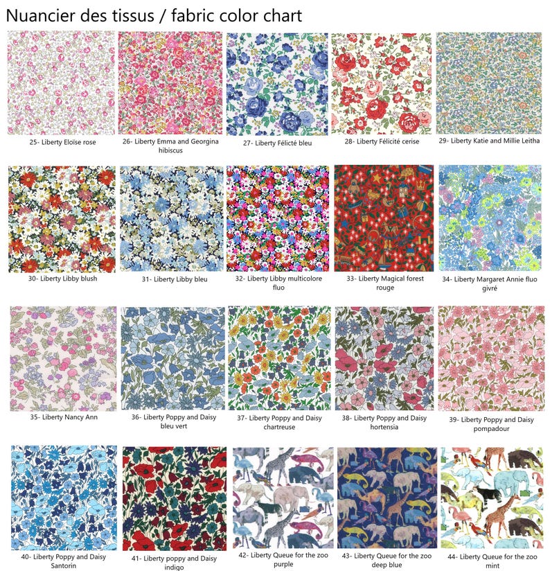 Thin Letters to Sew or Stick in Liberty, 68 Fabrics to Choose From, 5 ...