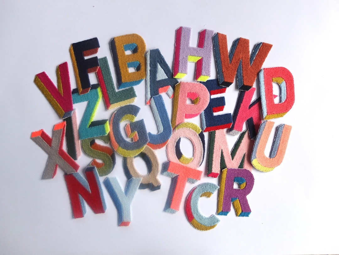 Iron-on Tricolor Letter Patches, Alphabet Badges, Endless Color ...