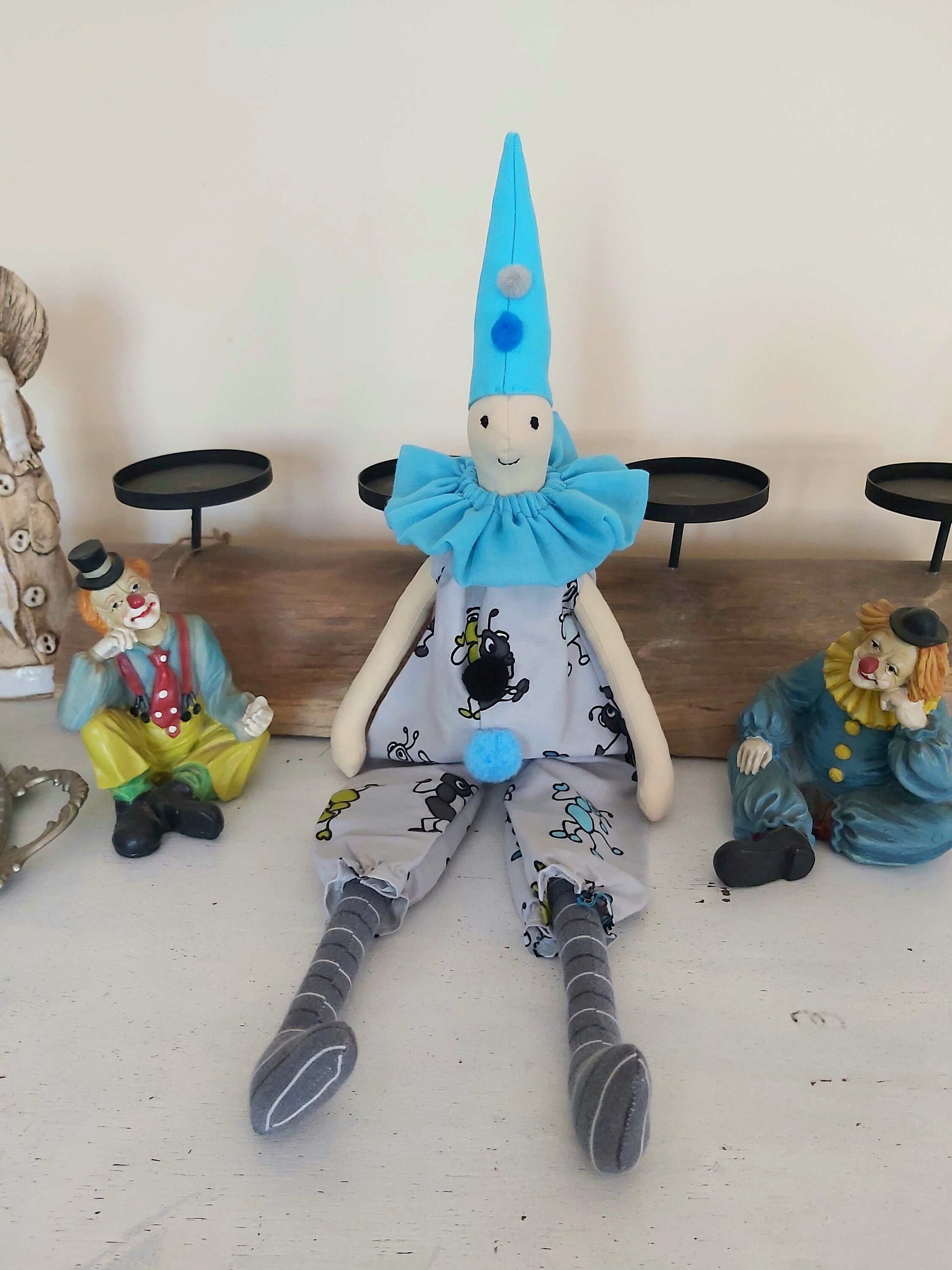 Clown Circus Doll Circus Pierrot handmade Doll Gift Home - Etsy