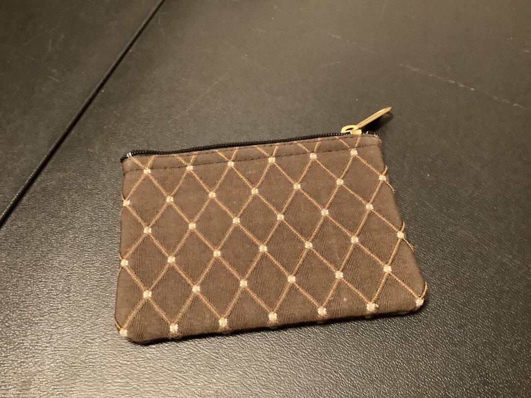 Danny K Change Purse. Brown With Diamond Pattern Measures 5” Wide and 3 ...