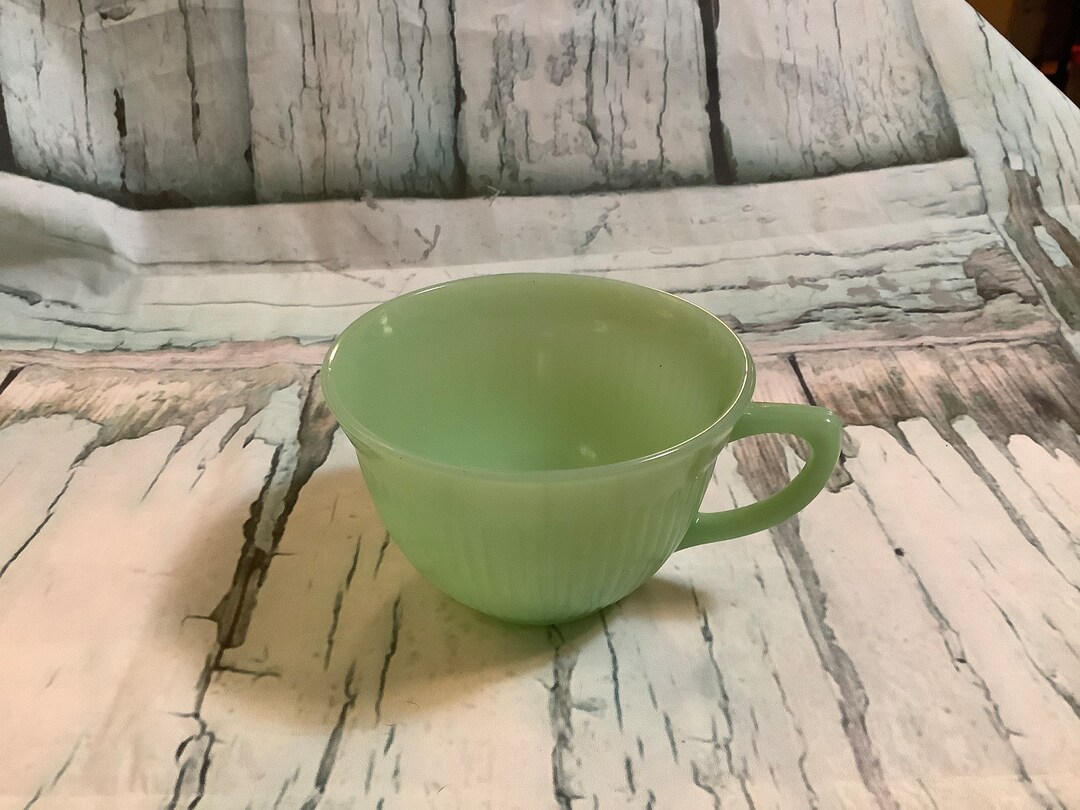 Ovenware Fire King JI Jane Ray Teacup Green Ribbed - Etsy