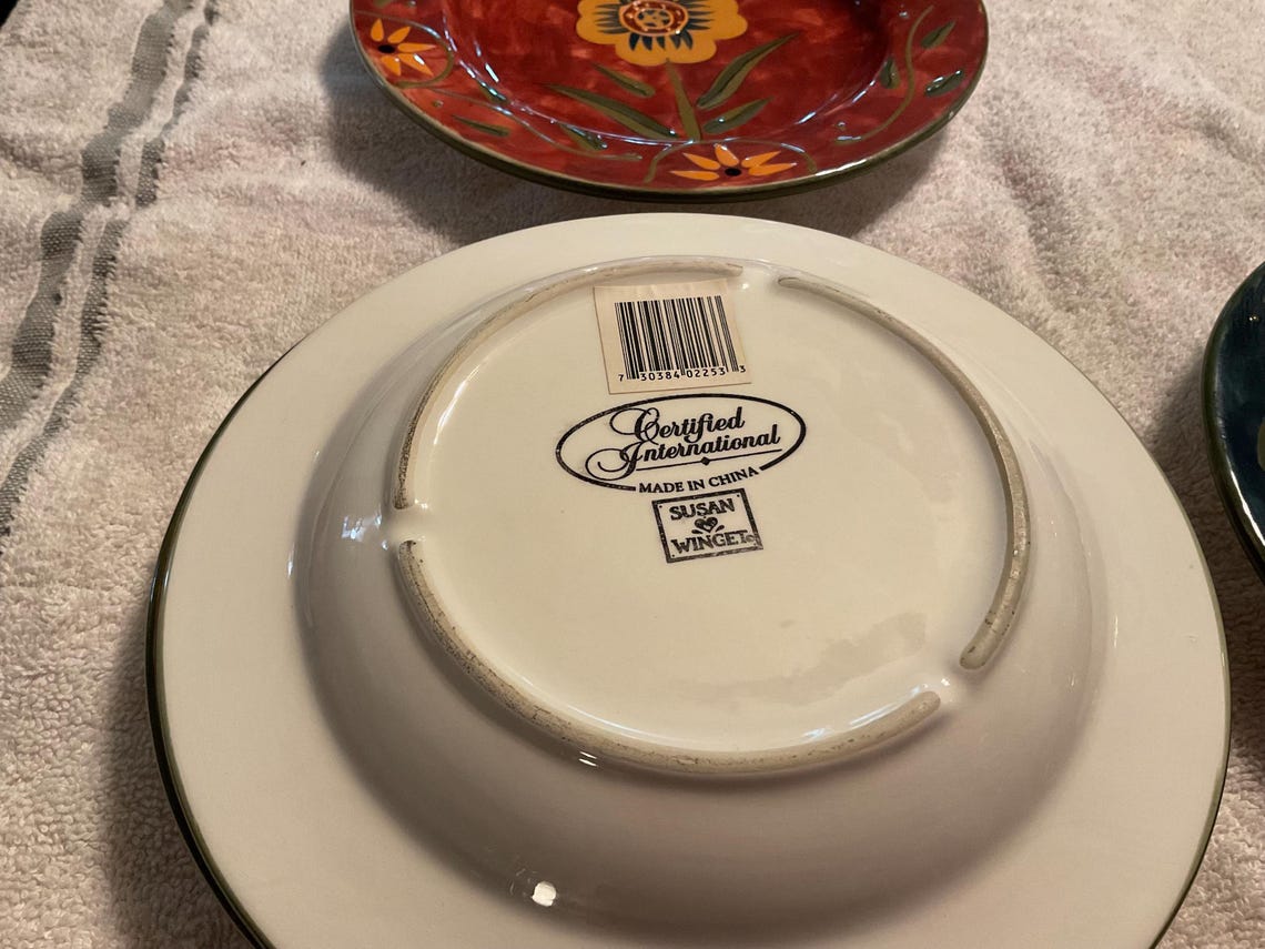 Set of 4 Certified International Plates Multi Color. Measures 8.5 ...