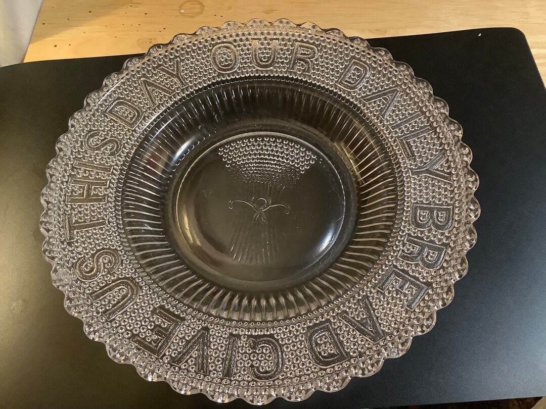 Old Sturbridge Village Glass Collector Plate Give Us This Day Our Daily ...