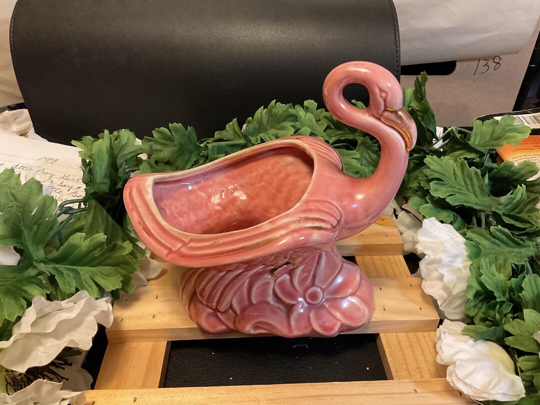 Unmarked Vintage Pink Flamingo Planter Measures 6.25 Tall - Etsy