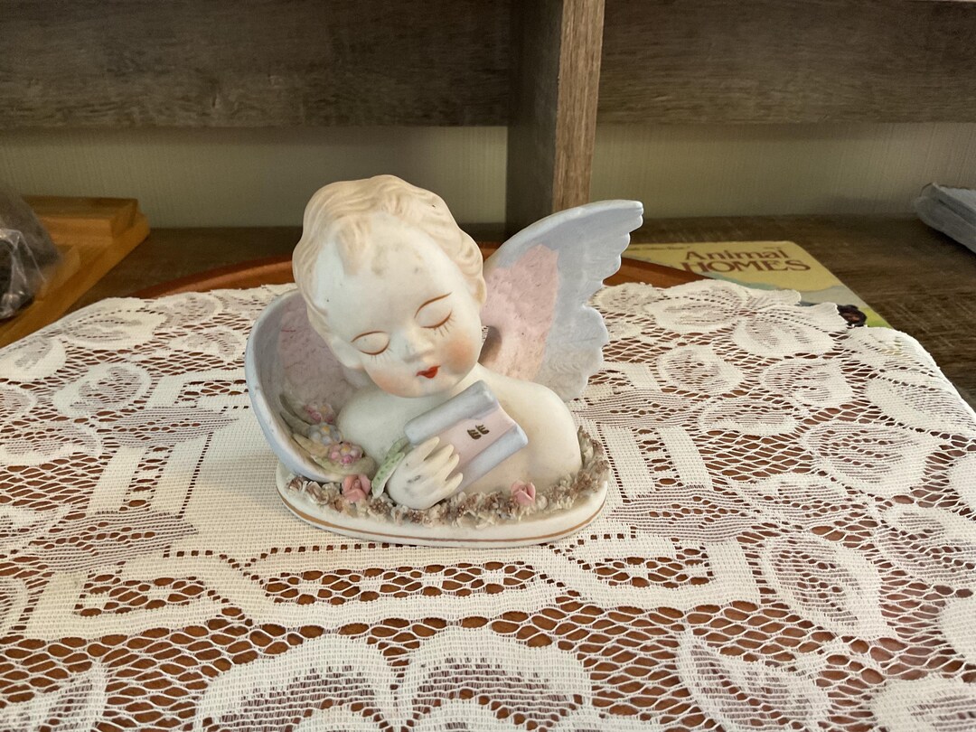 Lefton China Cherub Figurine, Hand Painted Decor - Etsy
