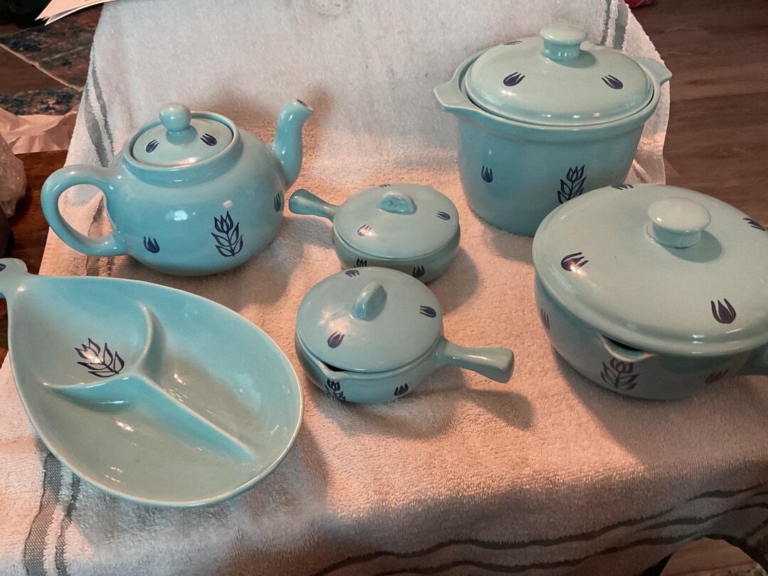 11 Piece Set of Cronin Pottery Teapot 1 Saucepan 3 Bakers and Relish ...