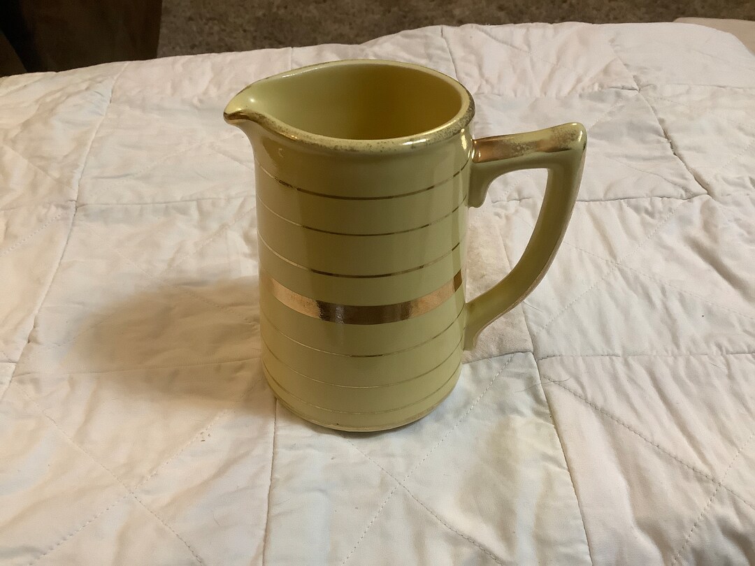 Vintage Sadler Primrose Yellow and Gold Stripe Small Pitcher. - Etsy