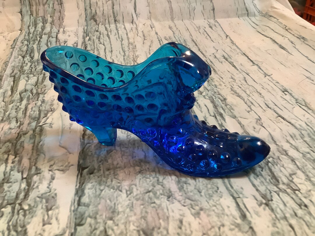 Fenton Cobalt Blue Cats Head Slipper - Etsy