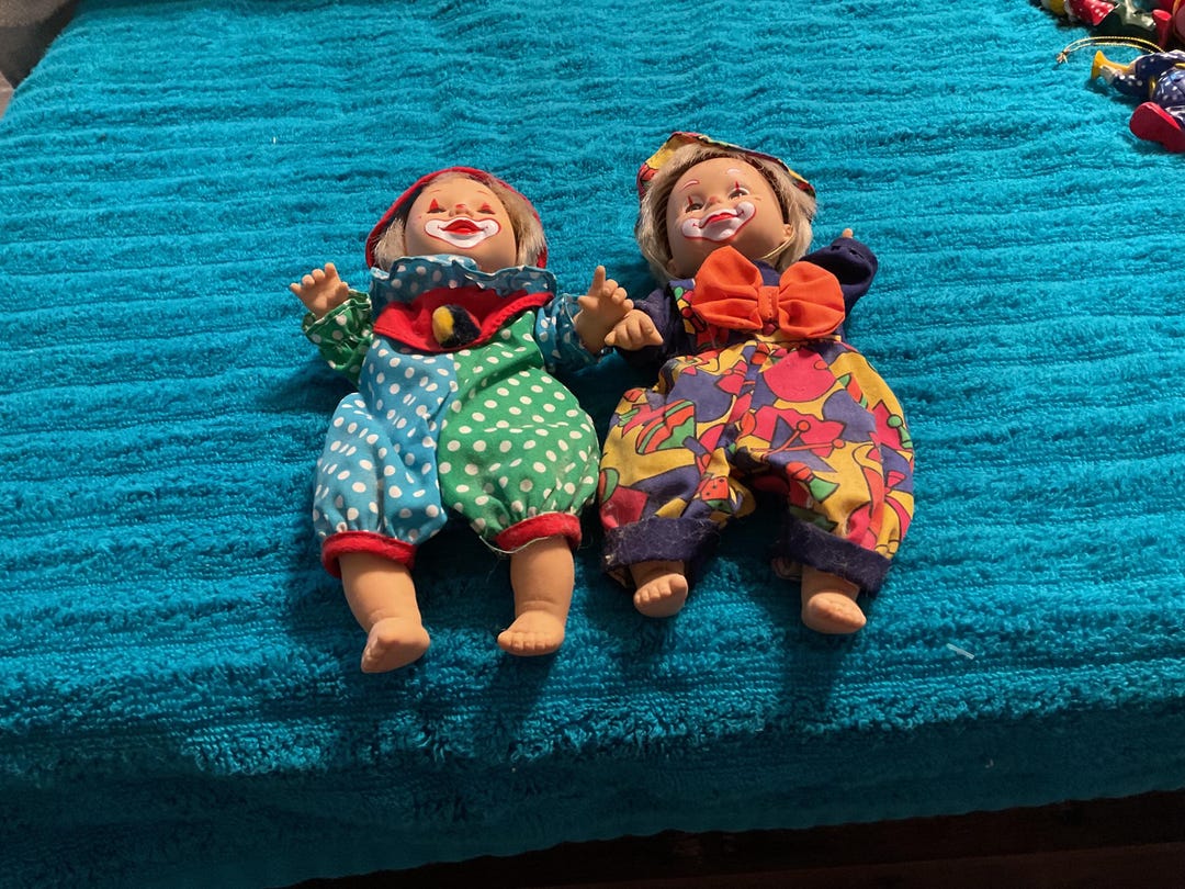 Vintage Gi-go Clowns Rubber Face Clown Babies With Original Tag ...