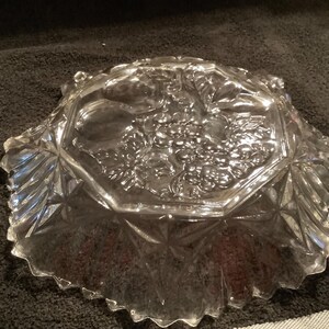 Clear Glass Fruit Pattern Bowl. Measures 11” Across - Etsy