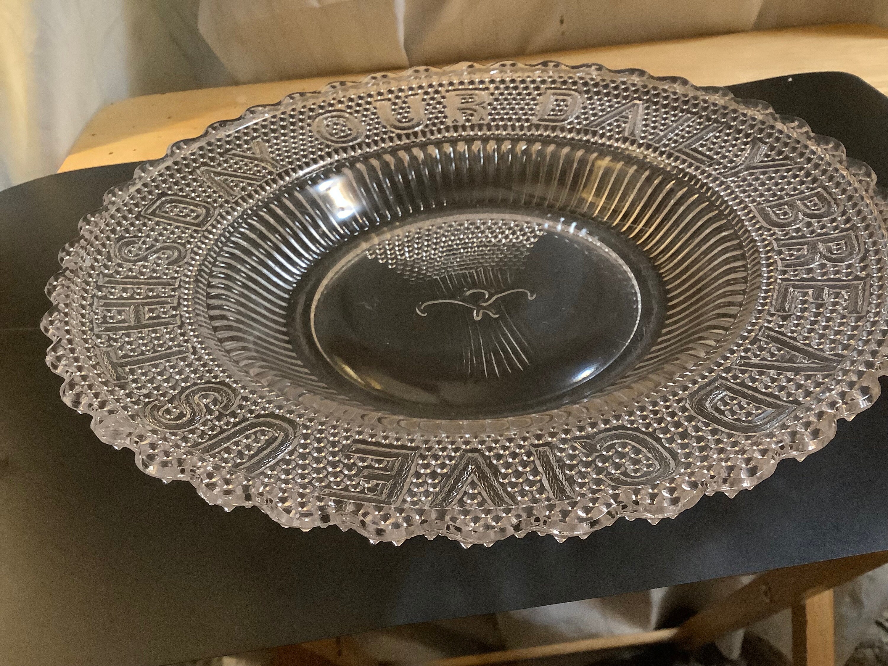 Old Sturbridge Village Glass Collector Plate Give Us This Day Our Daily ...