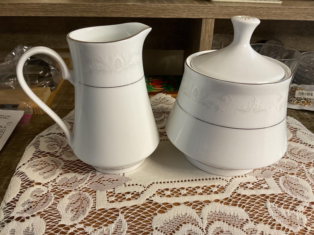 Royal Palm Lace Pattern by Crown Ming Fine China Cream and Sugar Set ...