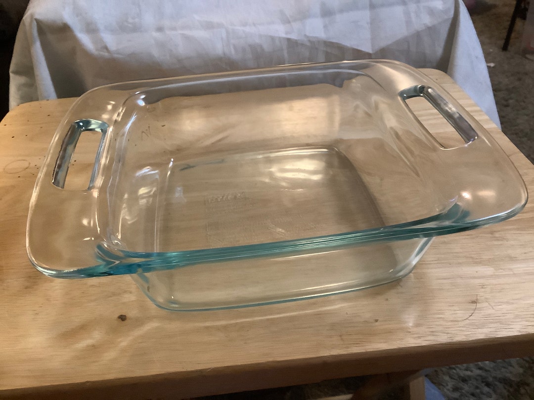 Pyrex 8X8 Inch Blue Tinted Baking Dish With Handles - Etsy