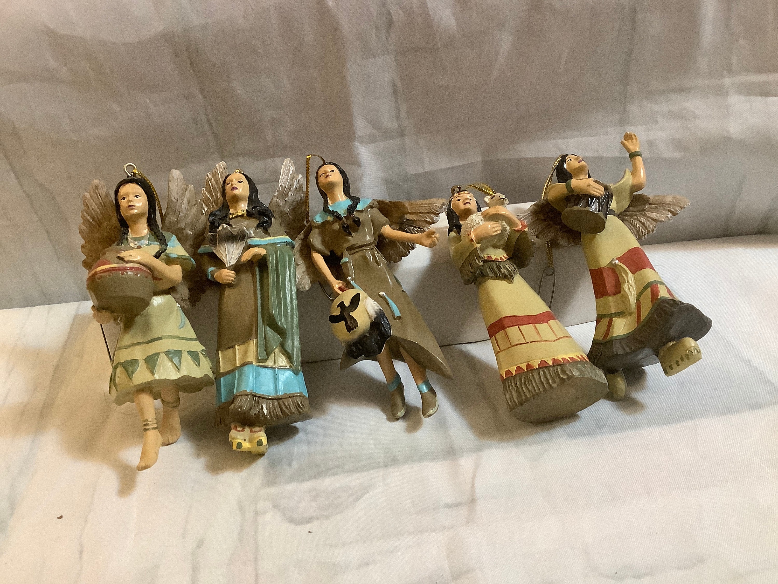 Set of 5 Native American Angel Ornaments - Etsy
