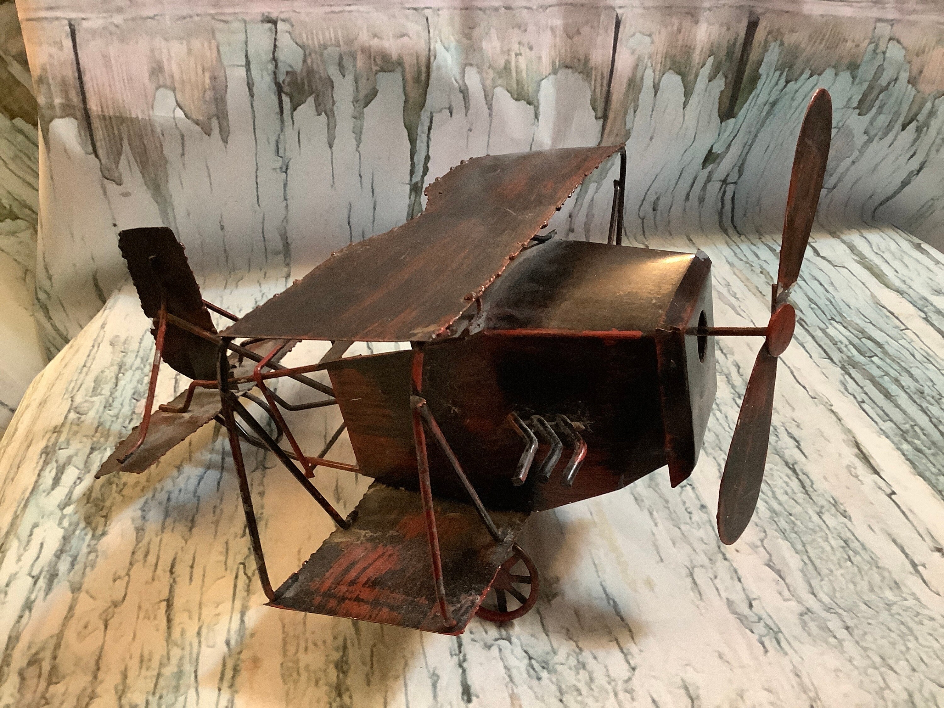 Vintage Metal Airplane Desktop. Wind the Prop and It Plays - Etsy