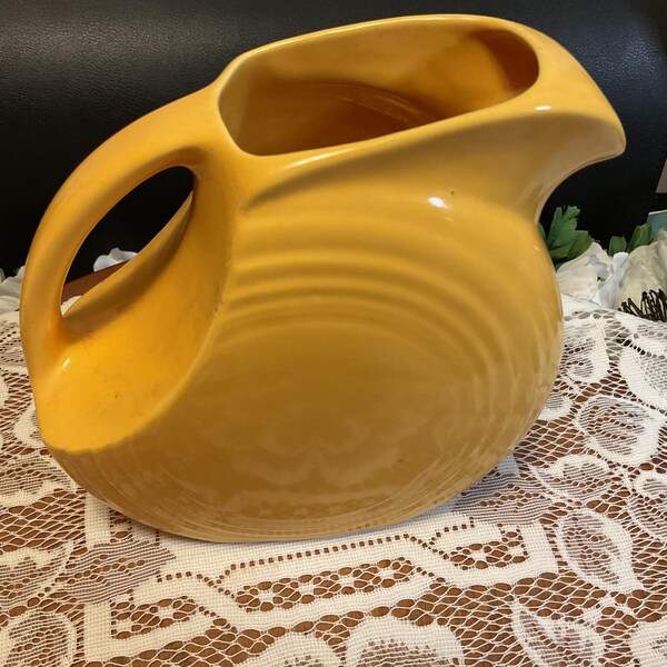 Yellow Ware Pitcher - Etsy