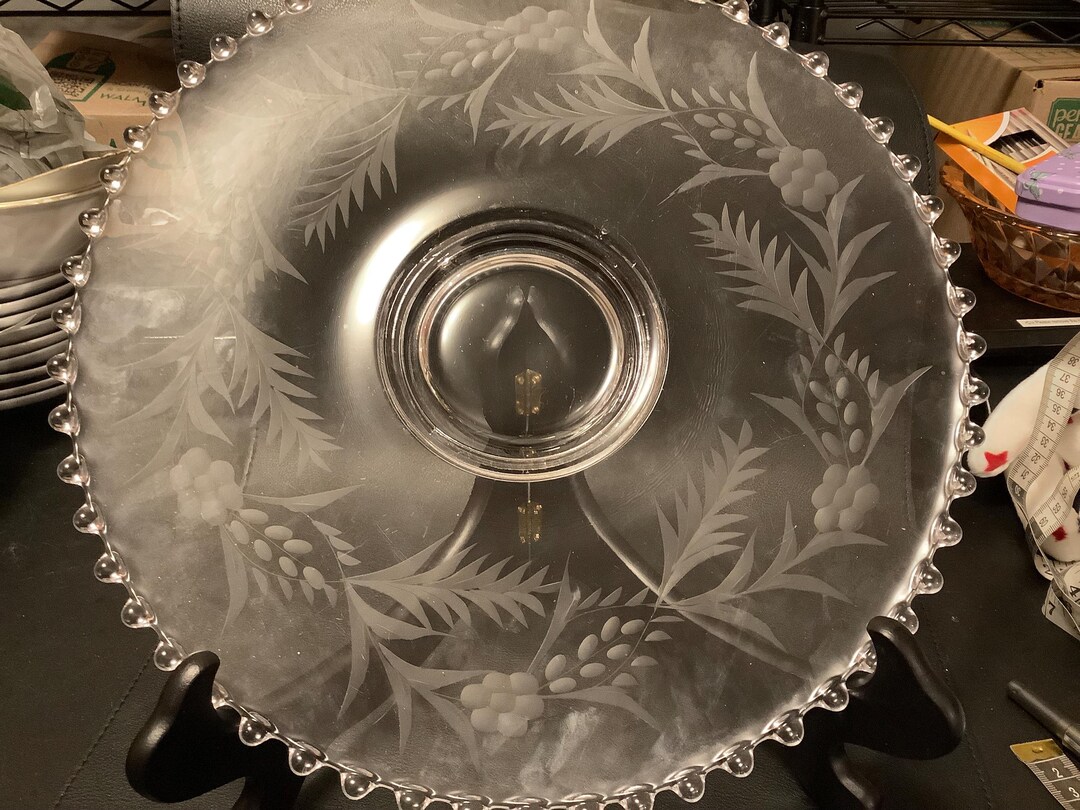 Imperial Candlewick, Crystal Glass Serving Platter. Measures 14.25 ...