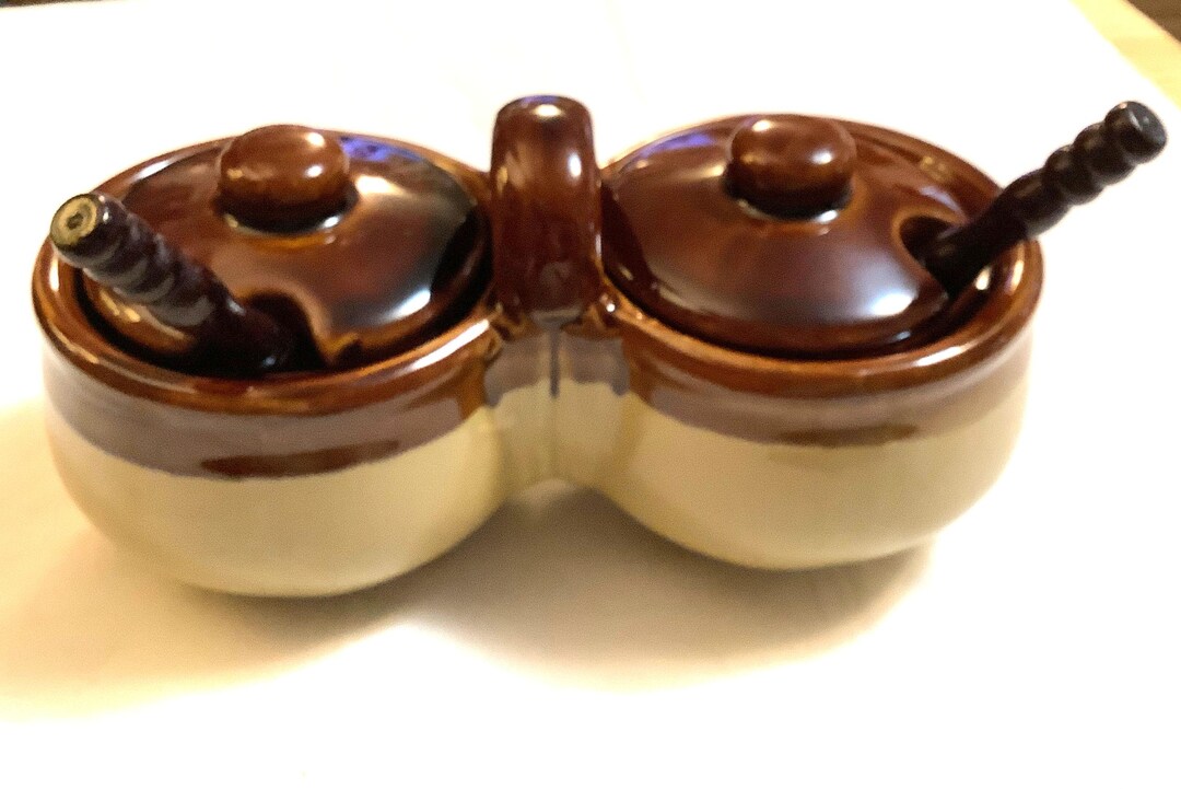 Vintage Condiment Container. Complete With Lids and Original Spoons - Etsy