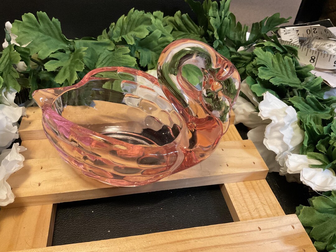 Beautiful Viking Pink Glass Swan Candy Dish Measures 5.25” Tall - Etsy