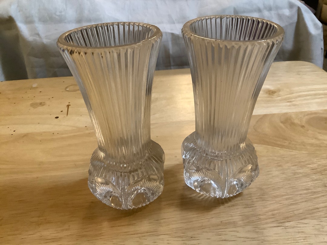 Pair of Vintage Fostoria Bud Vases Lead Crystal Melissa Pattern 1970s - Etsy