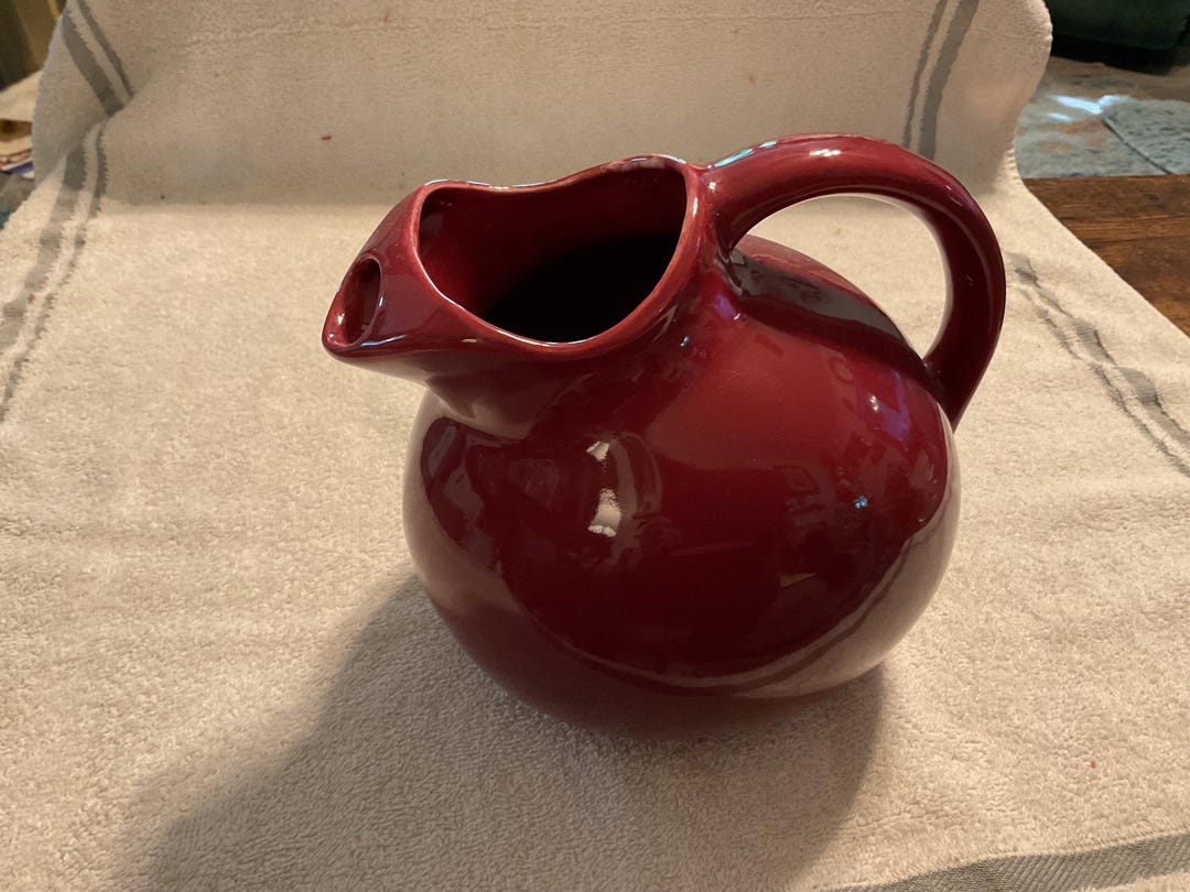 Hall Ceramic Pitcher Maroon Measures 8.5” Tall - Etsy