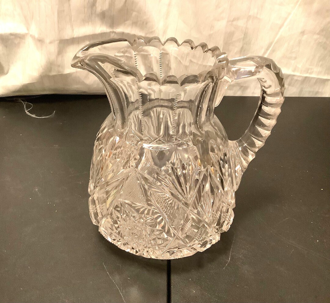 Vintage Libby Hawkes American Brilliant Period Crystal Pitcher. Pitcher ...