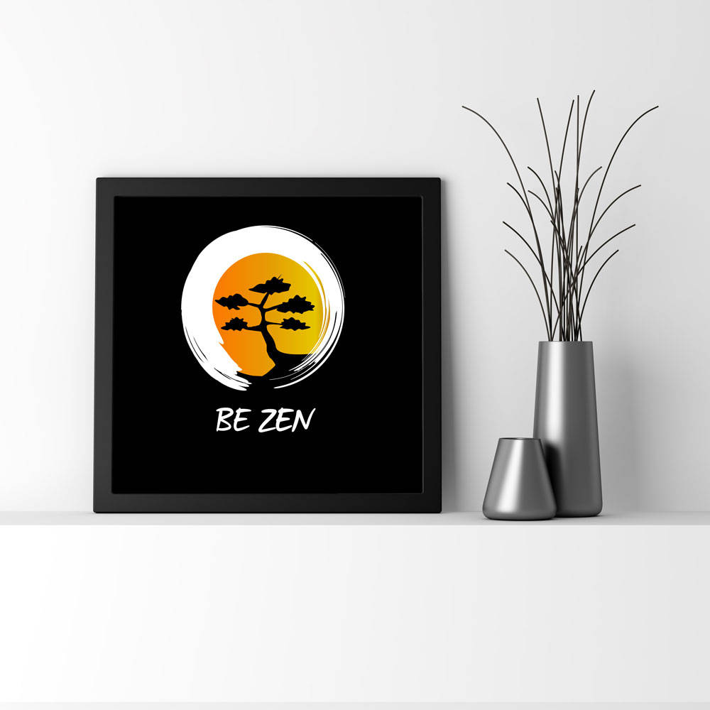 Zen Tree, Black and Orange Wall Art, Printable Wall Art, Printable Home ...