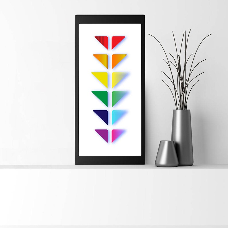Rainbow Triangles, Printable Wall Art, Printable Home Décor, Instant ...