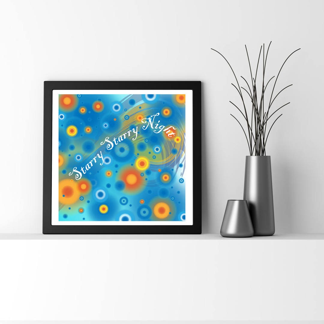 Starry Night, Printable Wall Art, Printable Home Décor, Digital ...