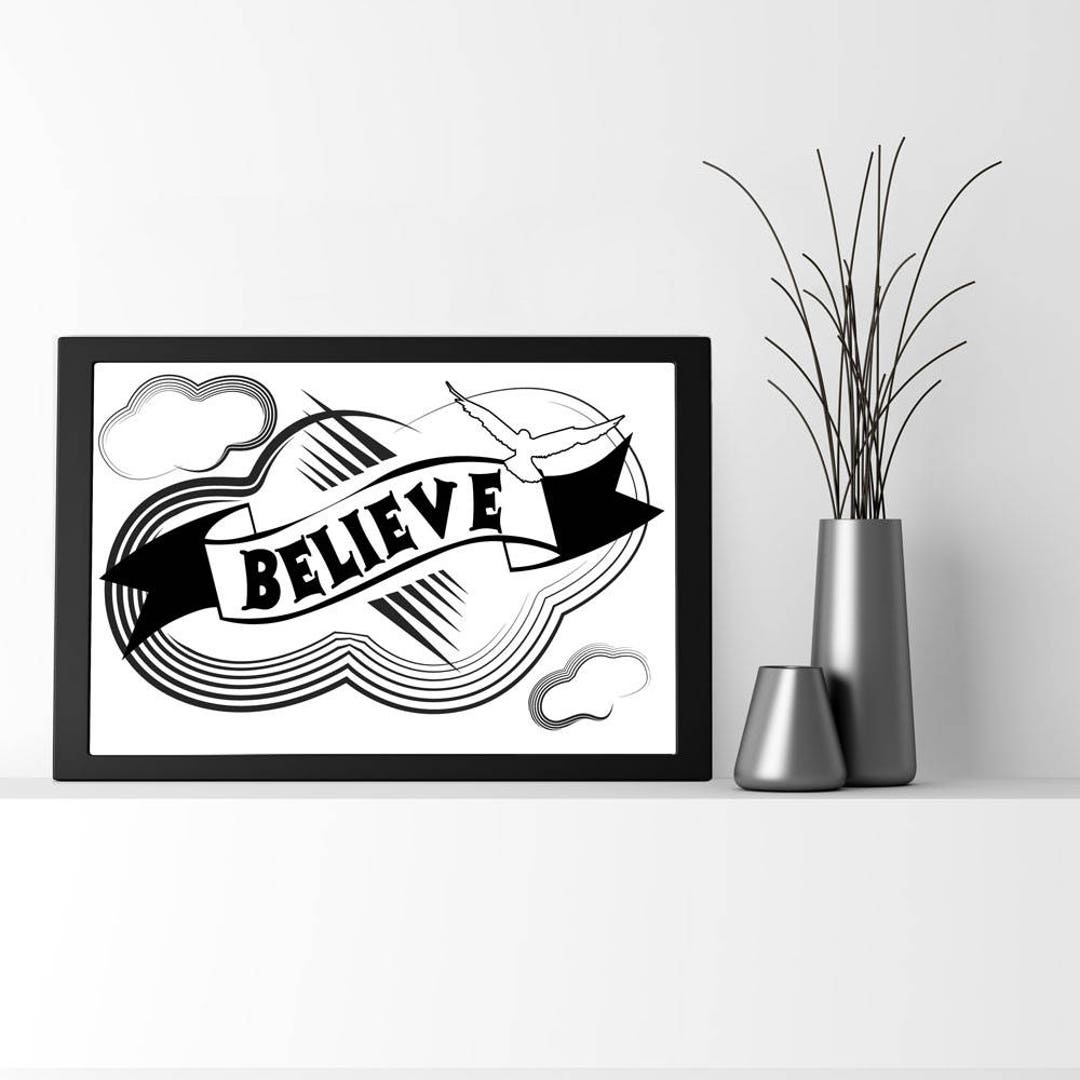 Believe, Printable Quote, Printable Wall Art, Printable Home Décor ...