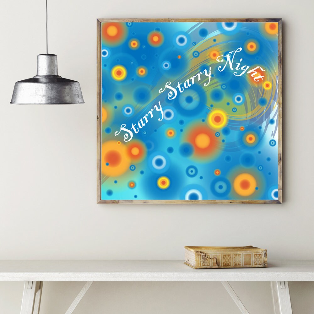 Starry Night, Printable Wall Art, Printable Home Décor, Digital ...