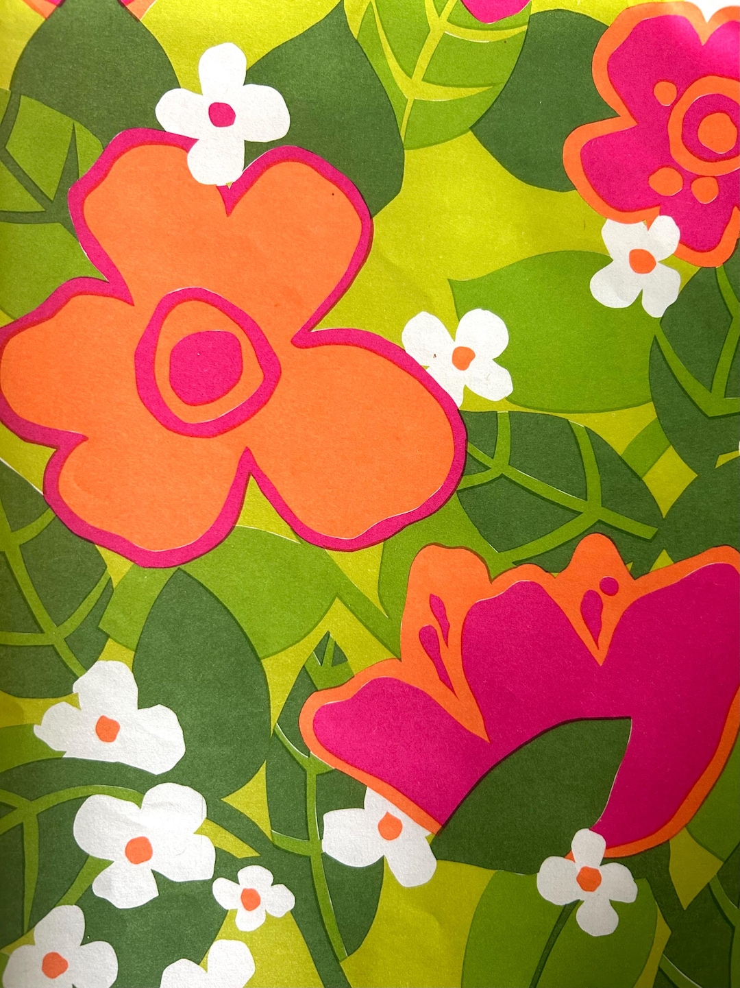 Vintage Wrapping Paper, 1960s Birthday Decor, 1970s Birthday Wrapping ...