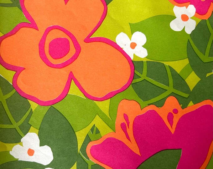 Vintage Wrapping Paper, 1960s Birthday Decor, 1970s Birthday Wrapping ...