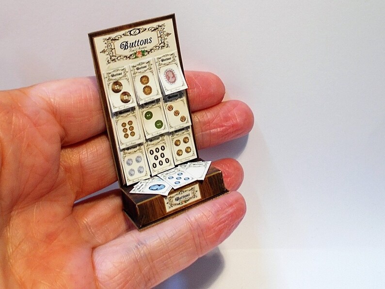 Dollhouse Download/pdf/kit to Make Button Stand With 21 Pre Printed ...