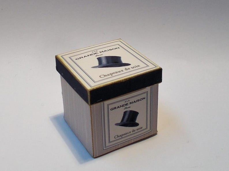 Dollhouse Gents Square Hat Box With Hat - 1/12th Miniature - Etsy