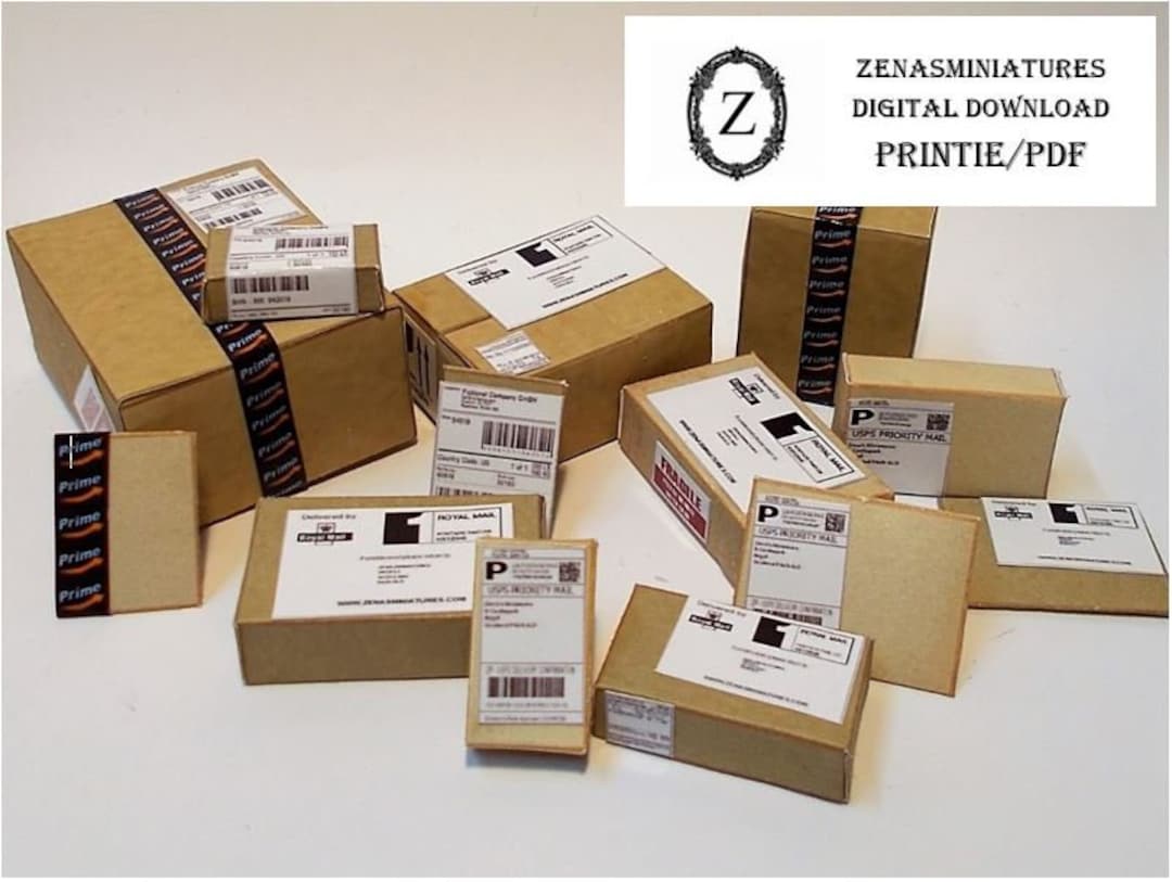 Dollhouse Amazon Parcels Download/pdf to Make 13 Postal Items and 55 ...