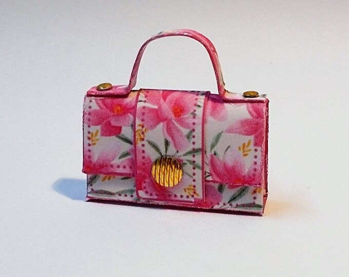 Dollhouse Handbag/purse Pink Floral Modern Bag Miniature - Etsy